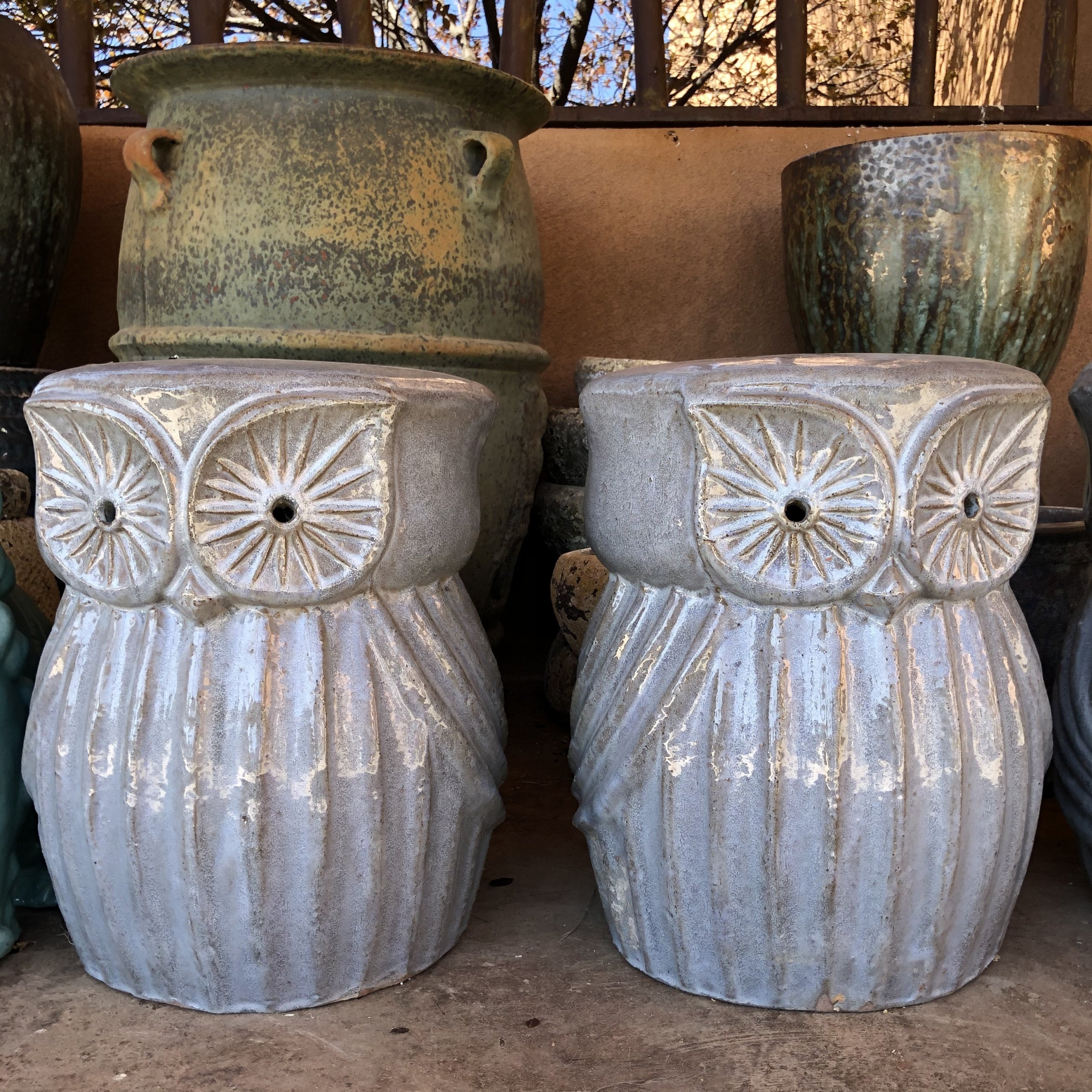 Owl Stool Winter Sky - McCumber Fine Gardens