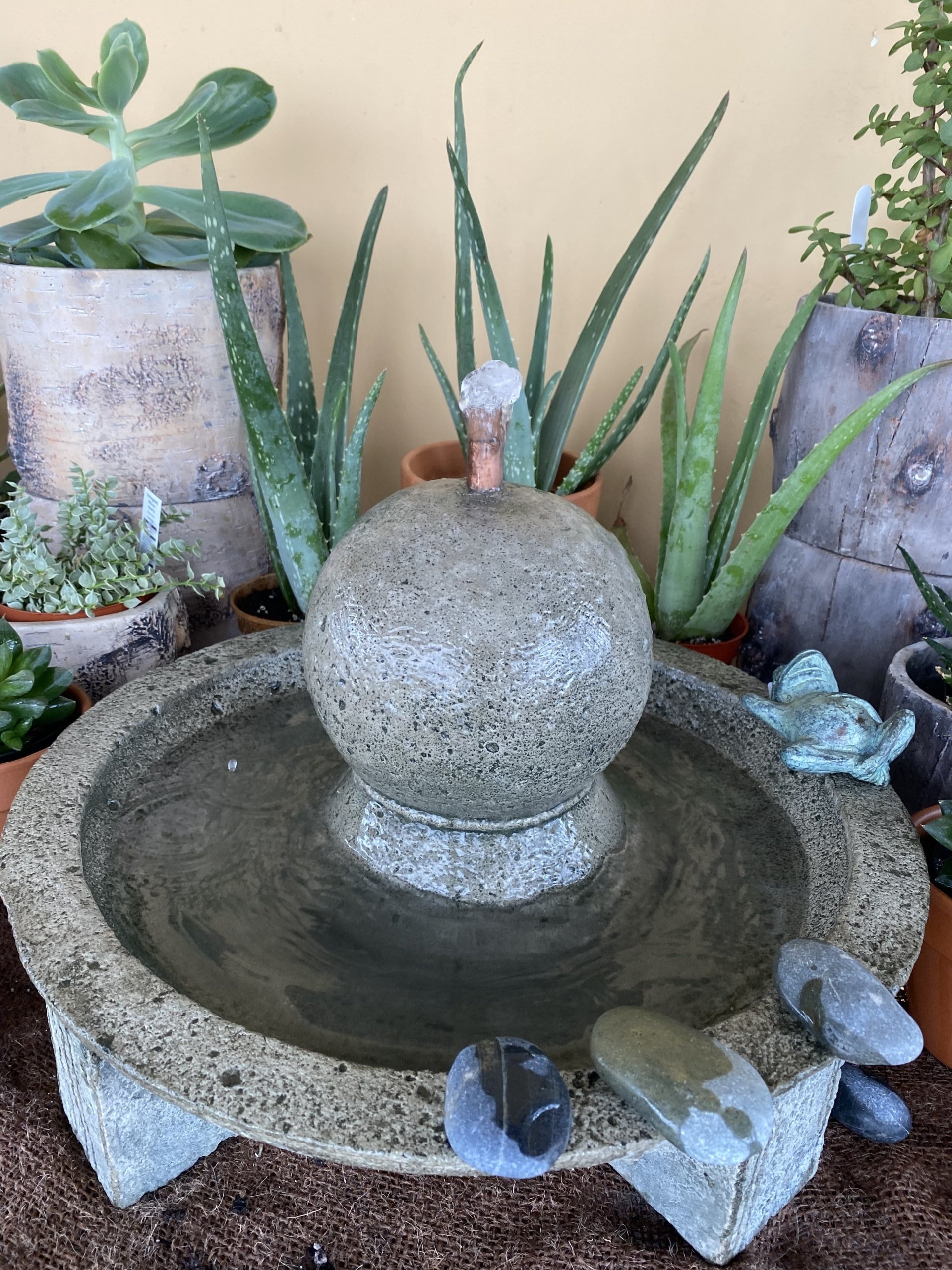 Floating Sphere Fountain - McCumber Fine Gardens