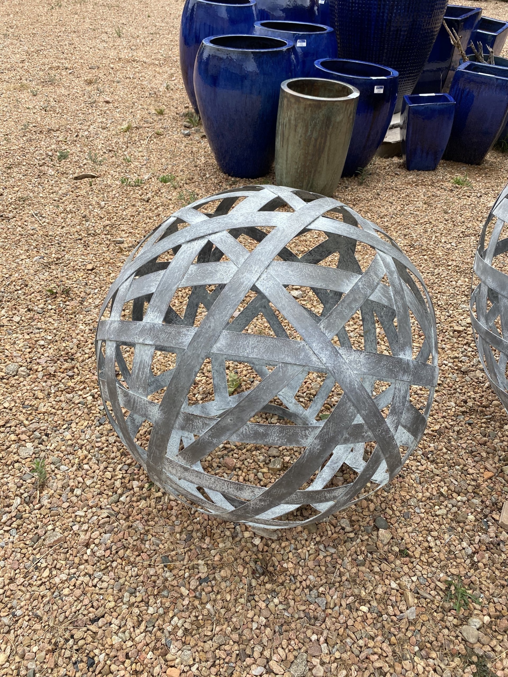 Zinc Garden Sphere - McCumber Fine Gardens