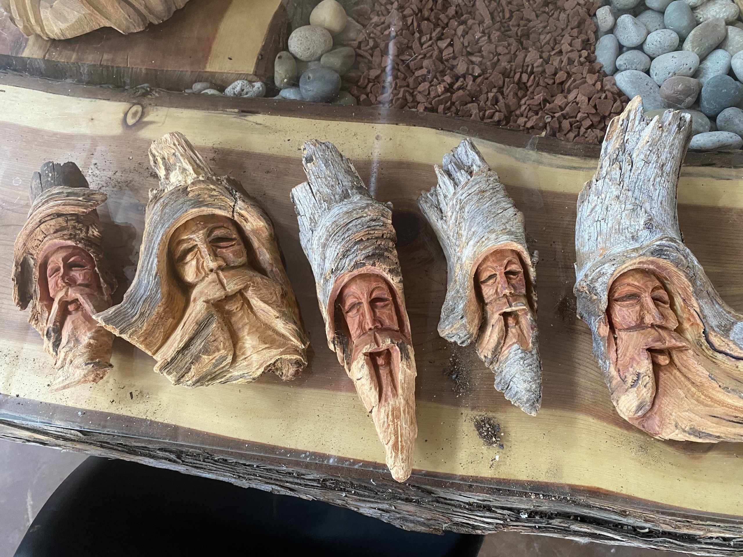 Wood faces or masks, small - McCumber Fine Gardens