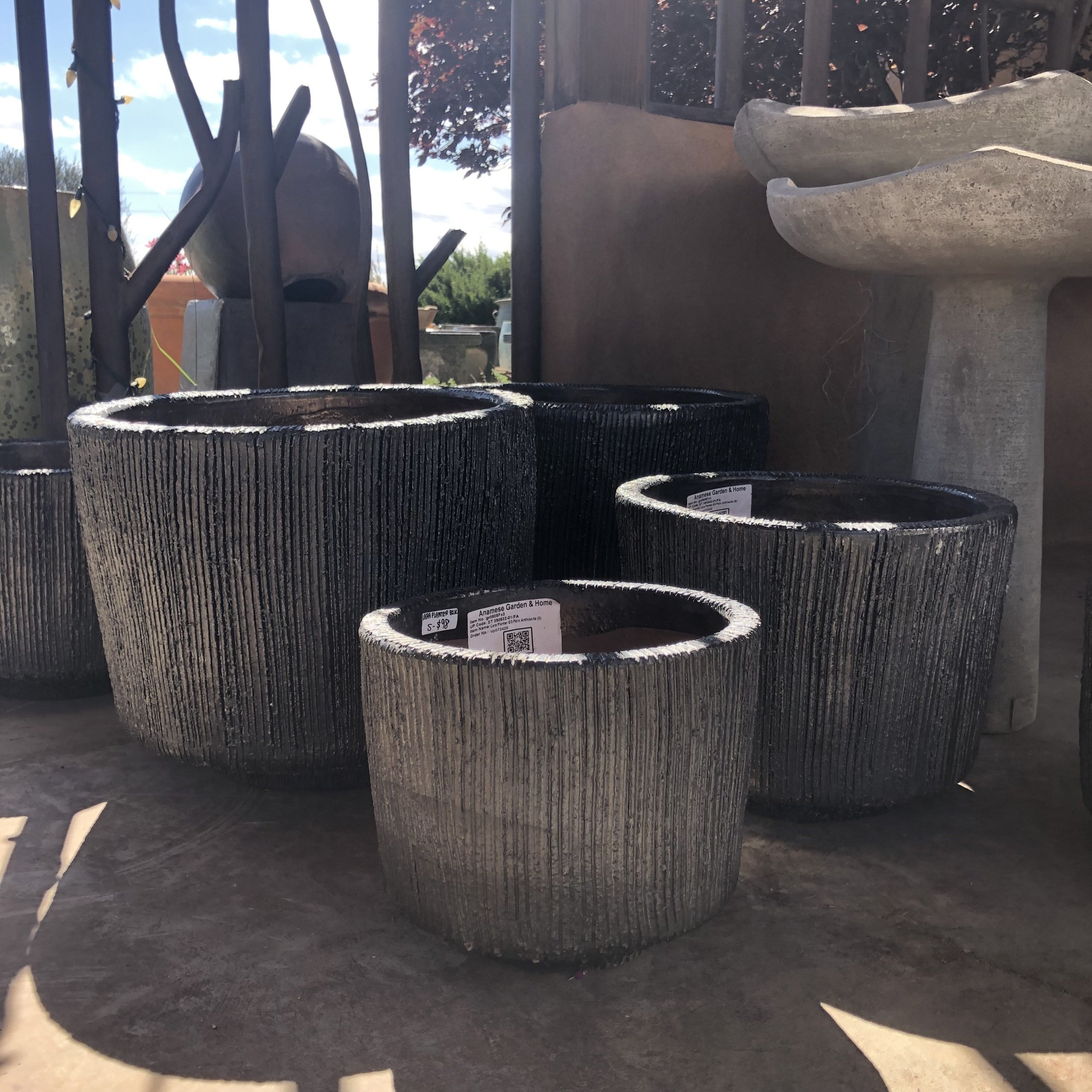 Anamese Lara Planter - Black - McCumber Fine Gardens