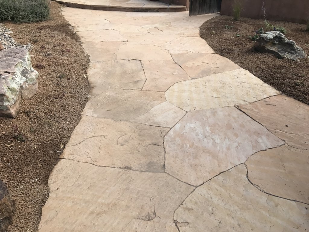 Flagstone Installation in Santa Fe - McCumber Fine Gardens