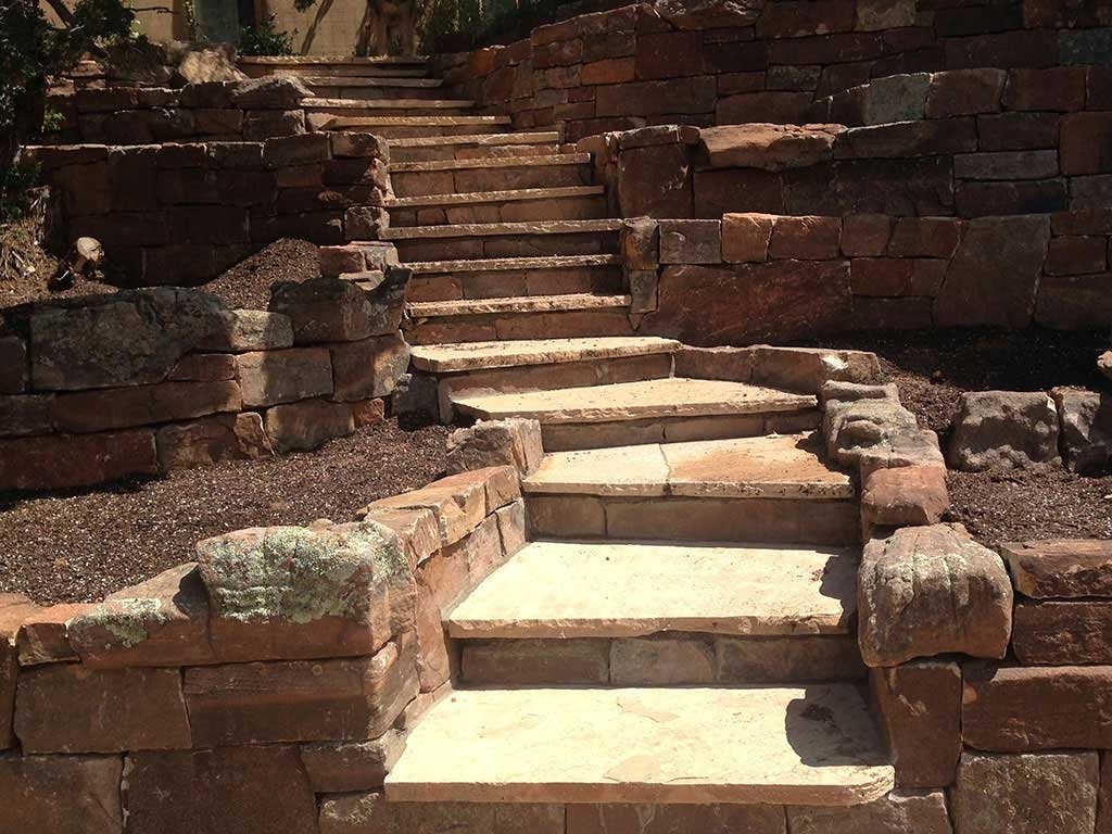 Flagstone Installation in Santa Fe - McCumber Fine Gardens