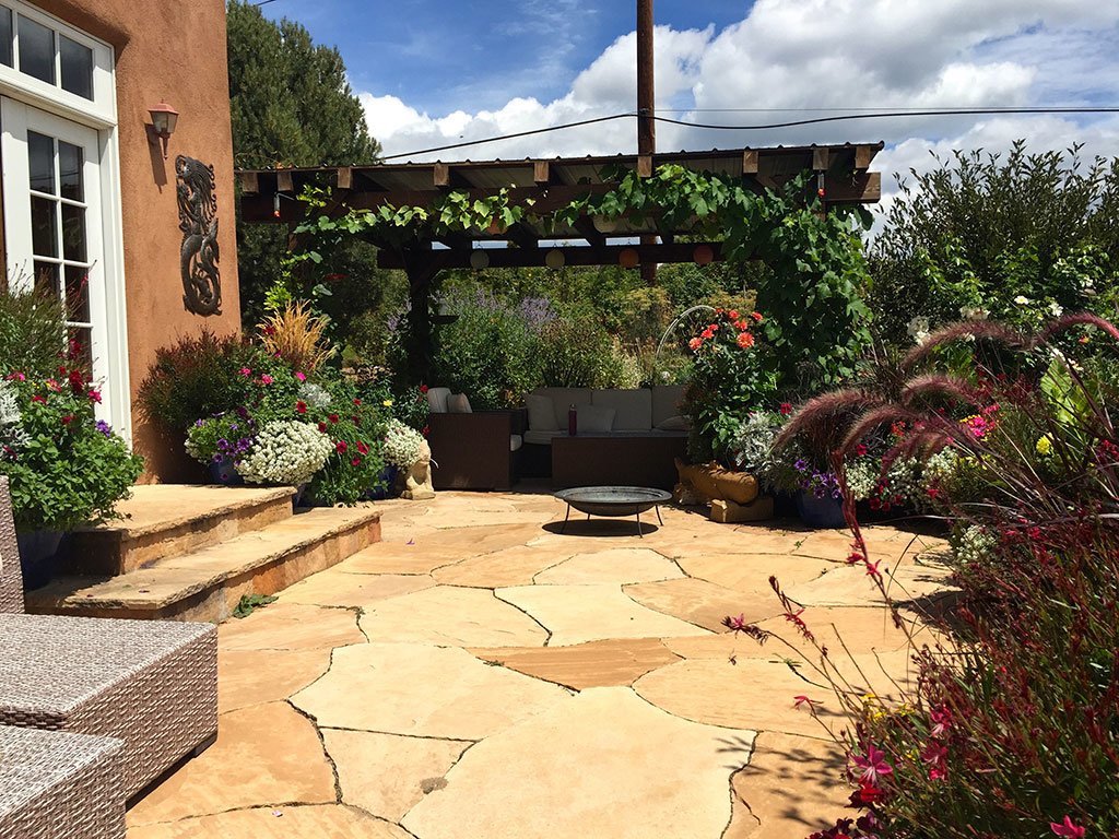 Flagstone Installation in Santa Fe - McCumber Fine Gardens