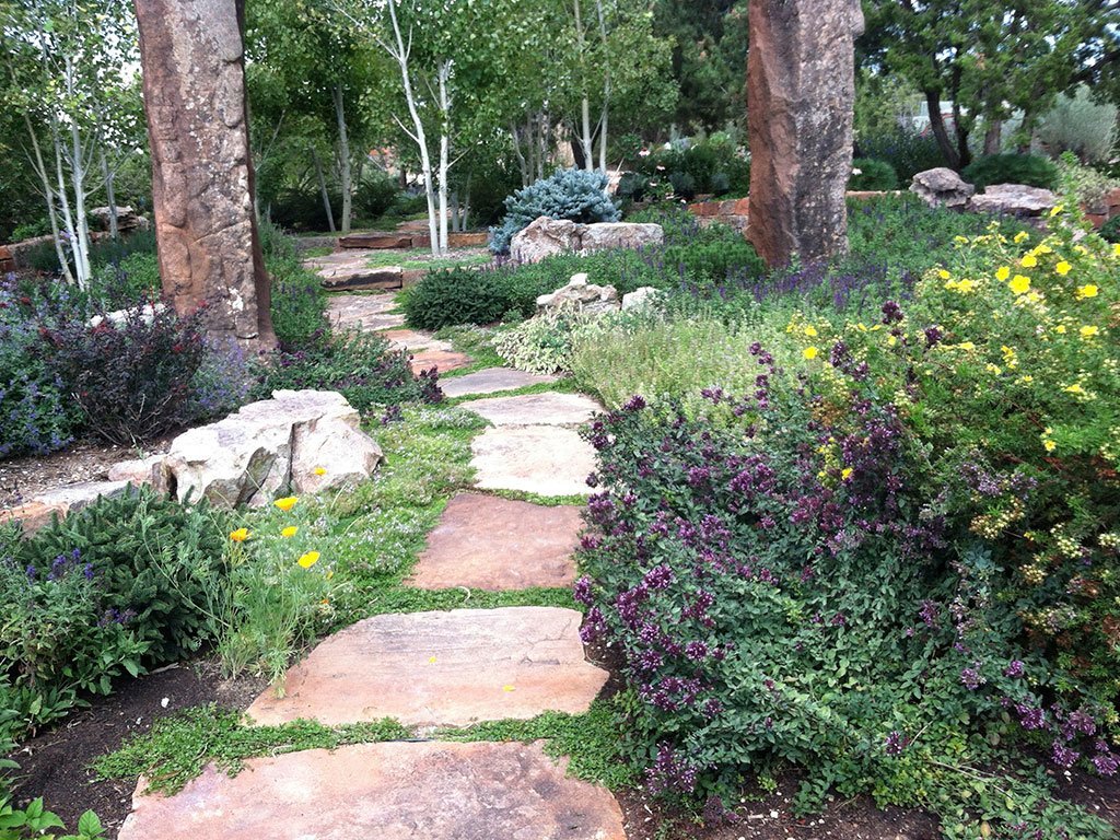 Flagstone Installation in Santa Fe - McCumber Fine Gardens