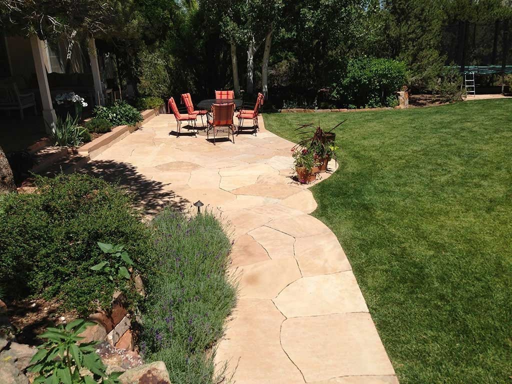 Flagstone Installation in Santa Fe - McCumber Fine Gardens