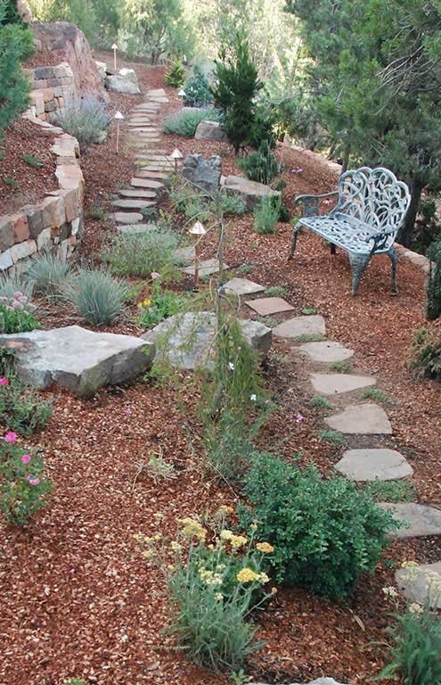Flagstone Installation in Santa Fe - McCumber Fine Gardens