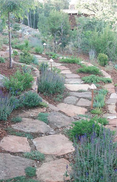 Flagstone Installation in Santa Fe - McCumber Fine Gardens