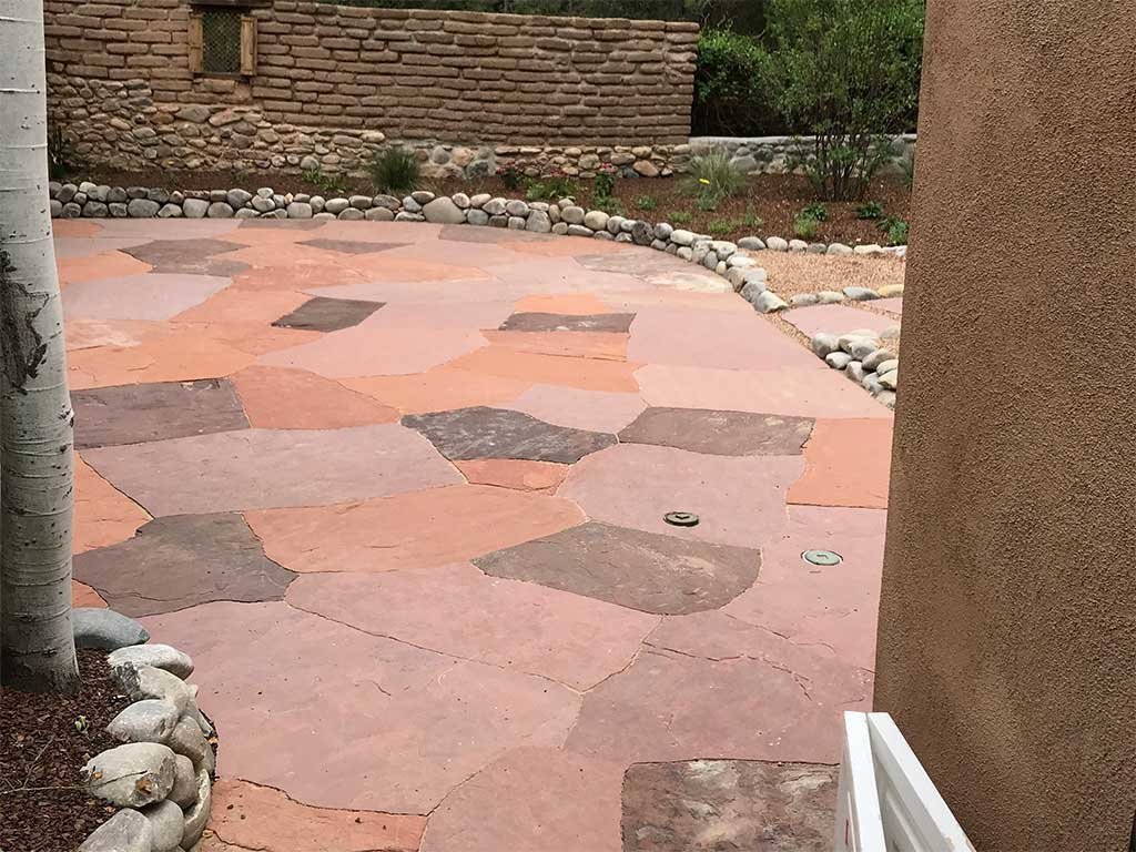 Flagstone Installation in Santa Fe - McCumber Fine Gardens