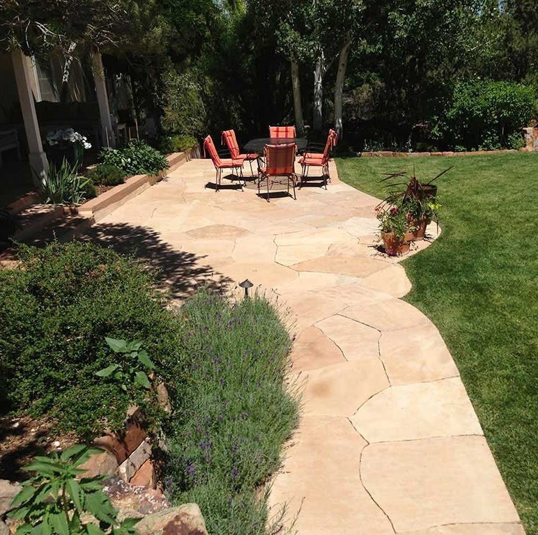 Flagstone Installation in Santa Fe - McCumber Fine Gardens