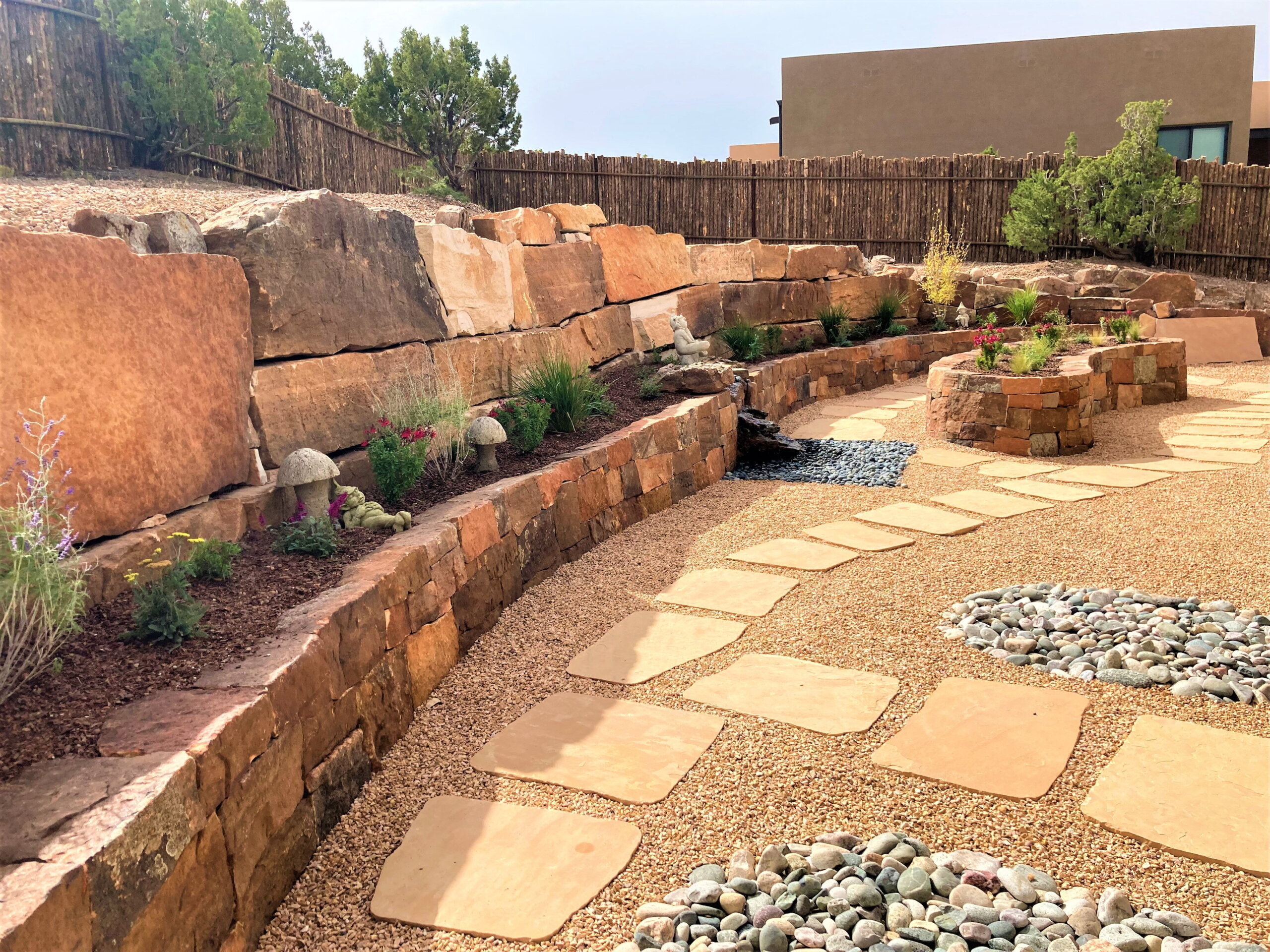Flagstone Installation in Santa Fe - McCumber Fine Gardens
